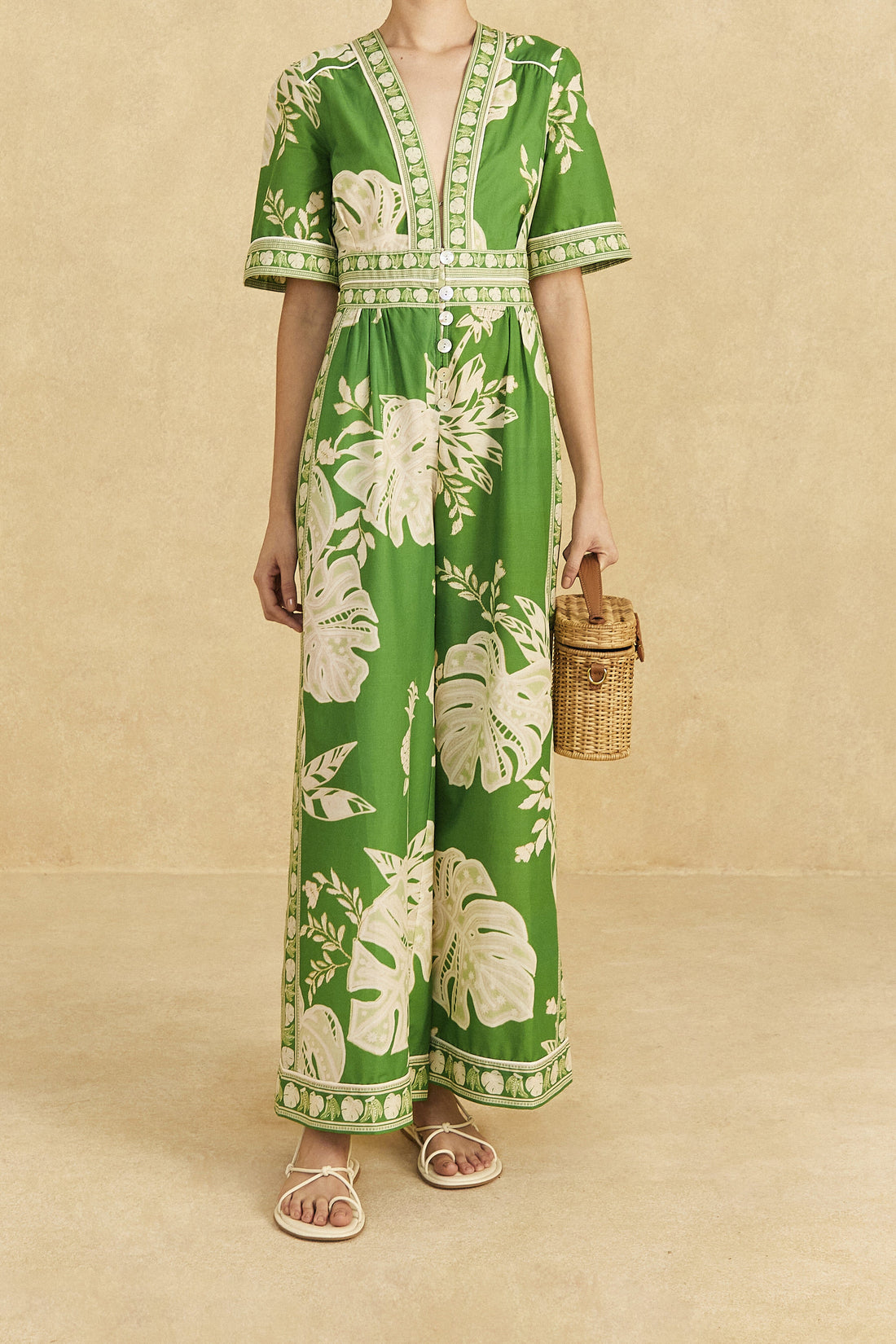 Green Lace Monsteras Jumpsuit – FARM Rio