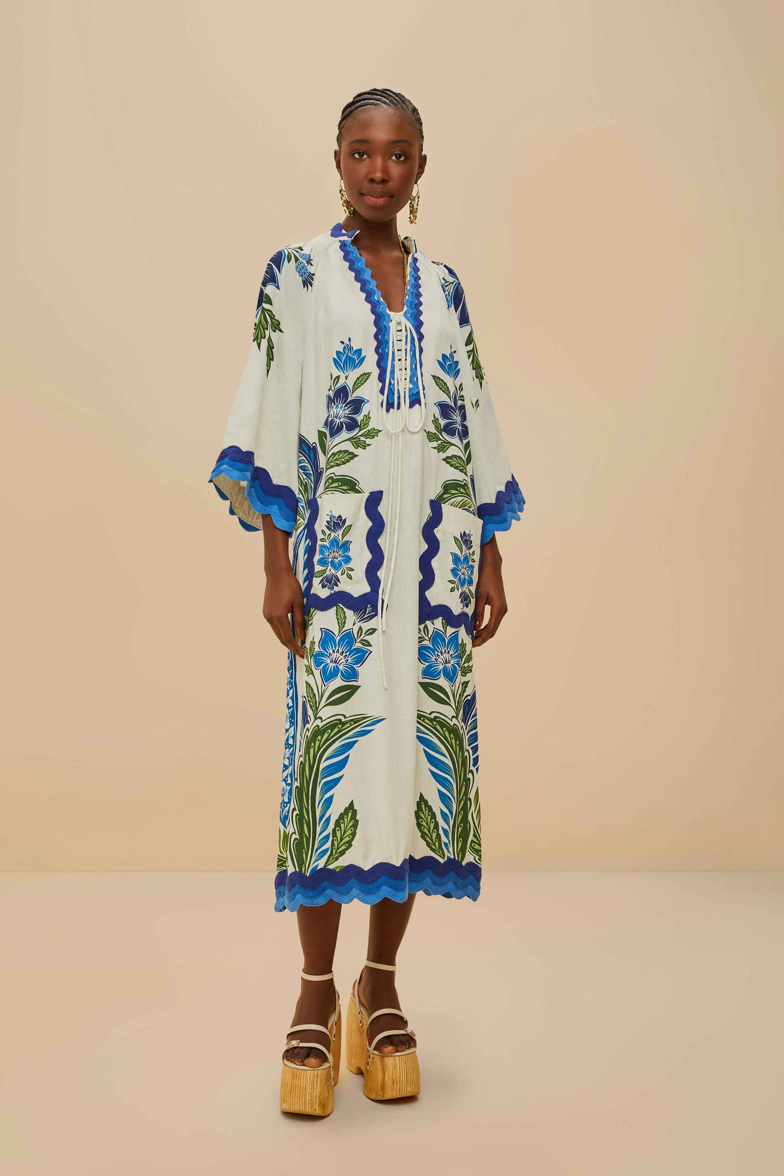 Off-White Tropicance Tunic LENZING™ ECOVERO™ Euroflax™ Midi Dress ...