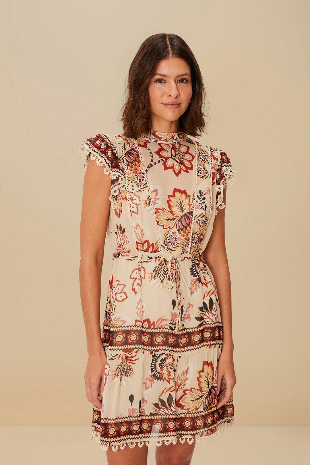 Sand Aura Floral Mini Dress – FARM Rio