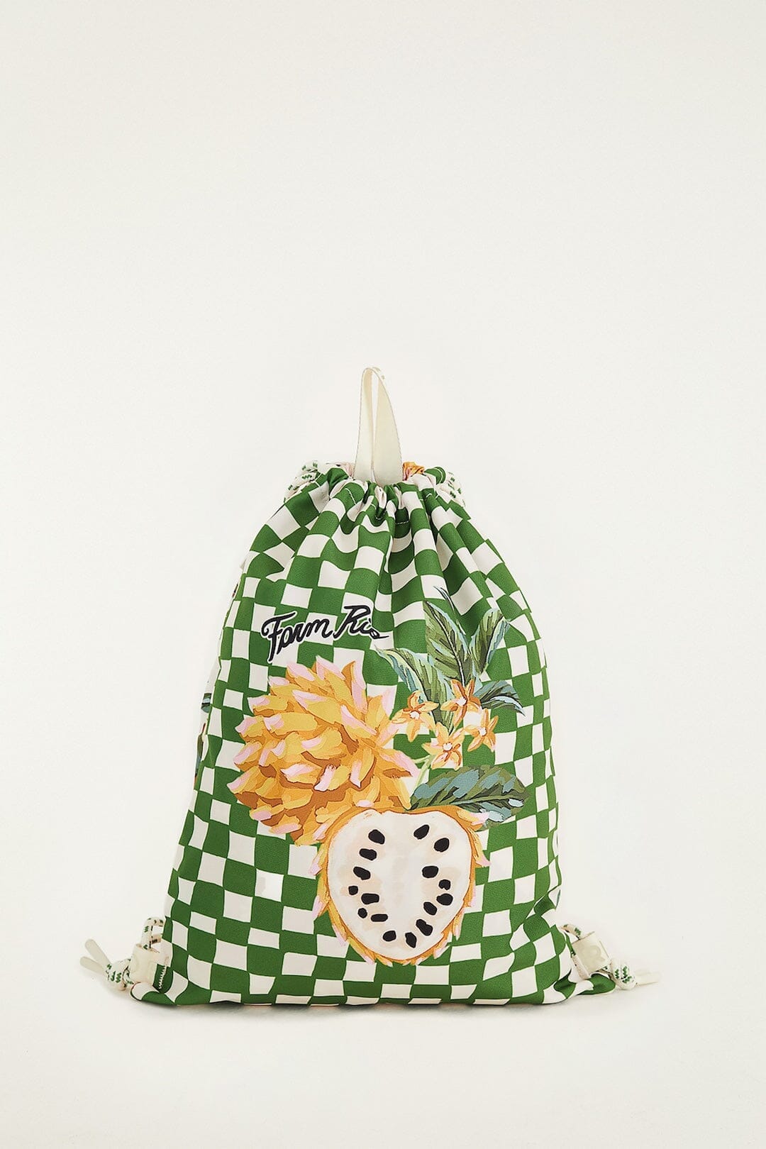 Green Biriba Drawstring Beach Bag | FARM Rio