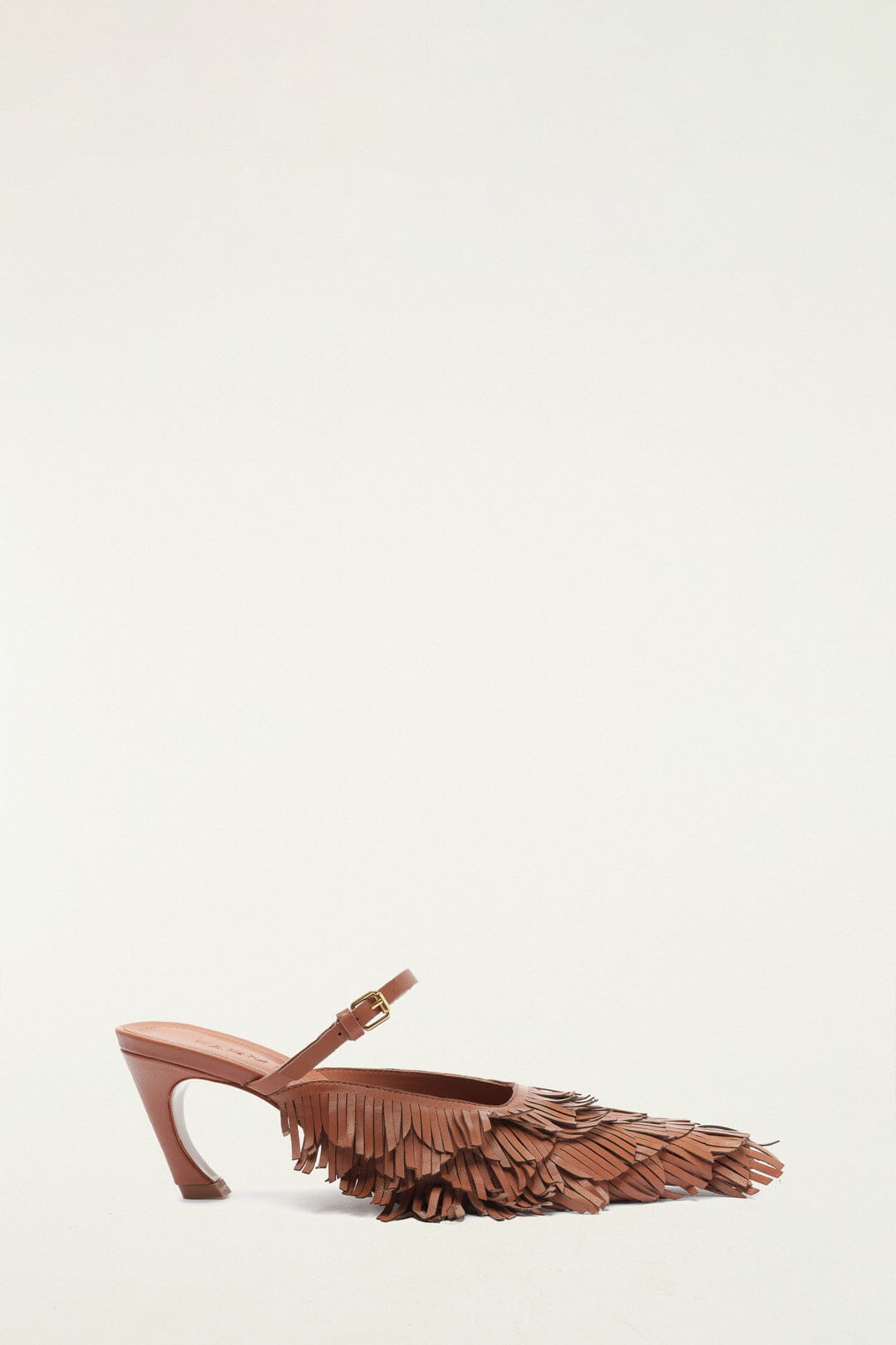 Brown Fringe Heeled Sandal | FARM Rio